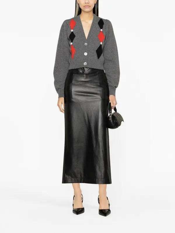 Alessandra Rich Intarsia Knit Cardigan
