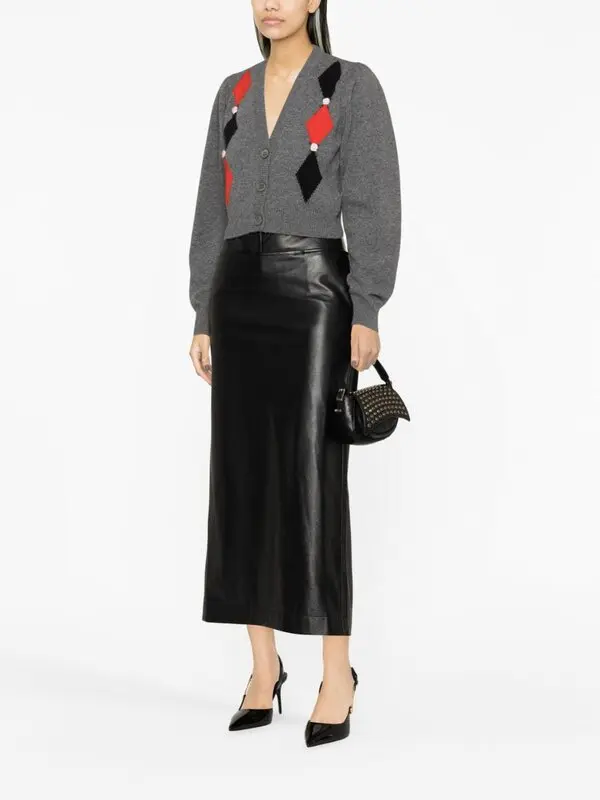 Alessandra Rich Intarsia Knit Cardigan