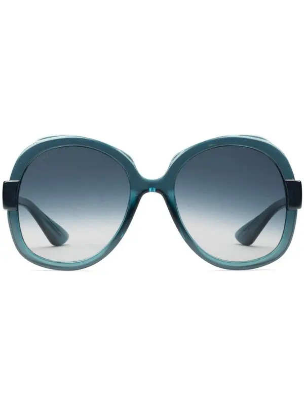 Gucci Dark Blue Oversized Sunglasses Gucci Blue Oversized Square Sunglasses Gucci main image 2