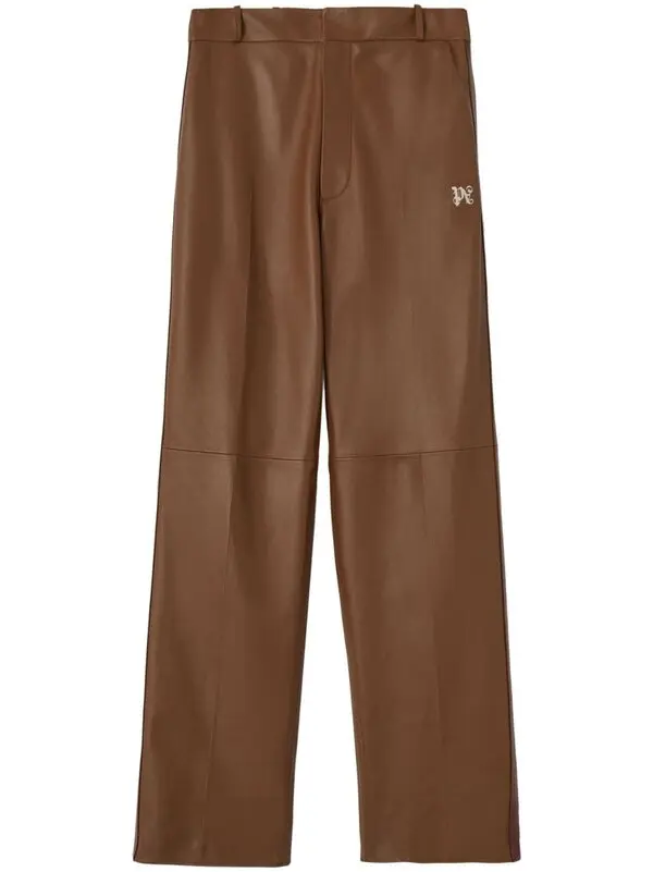 Palm Angels Pa Monogram Leather Track Pants