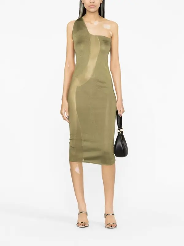 Gauge81 One-shoulder Knitted Midi Dress