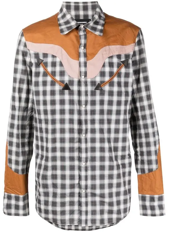 Dsquared2 Check-print Western-style Shirt - Grey