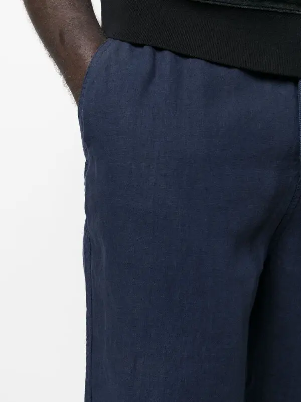 Vilebrequin Drawstring Straight-leg Linen Trousers - Blue