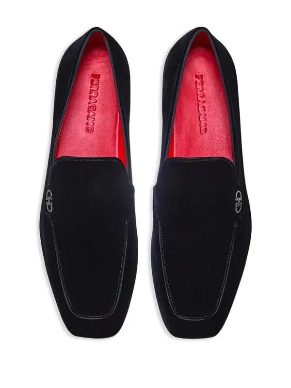 FERRAGAMO Velvet Horsebit Detail Loafers