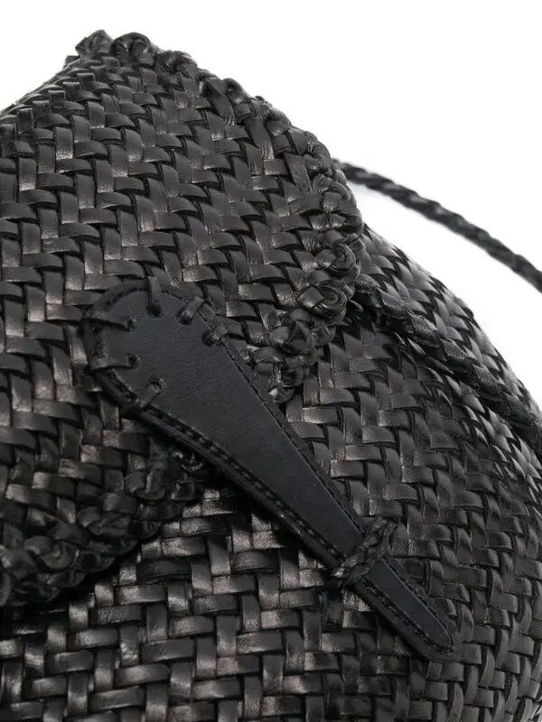 Dragon Diffusion Mini City Woven Crossbody Bag - Black