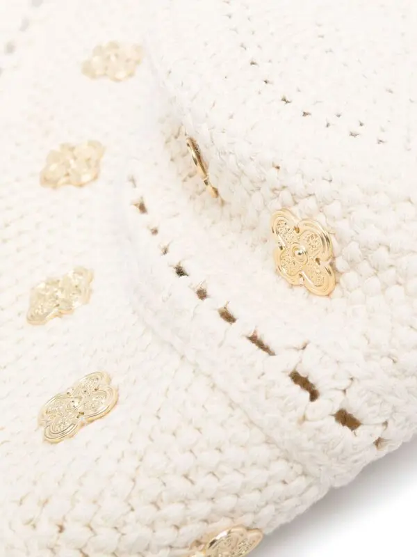 Sandro Crochet-Knit Bucket Hat - Neutrals | Editorialist display picture 1