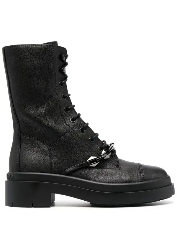 JIMMY CHOO Nari Grained-texture Leather Boots