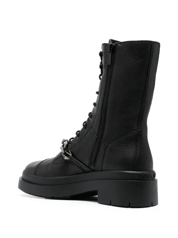 JIMMY CHOO Nari Grained-texture Leather Boots
