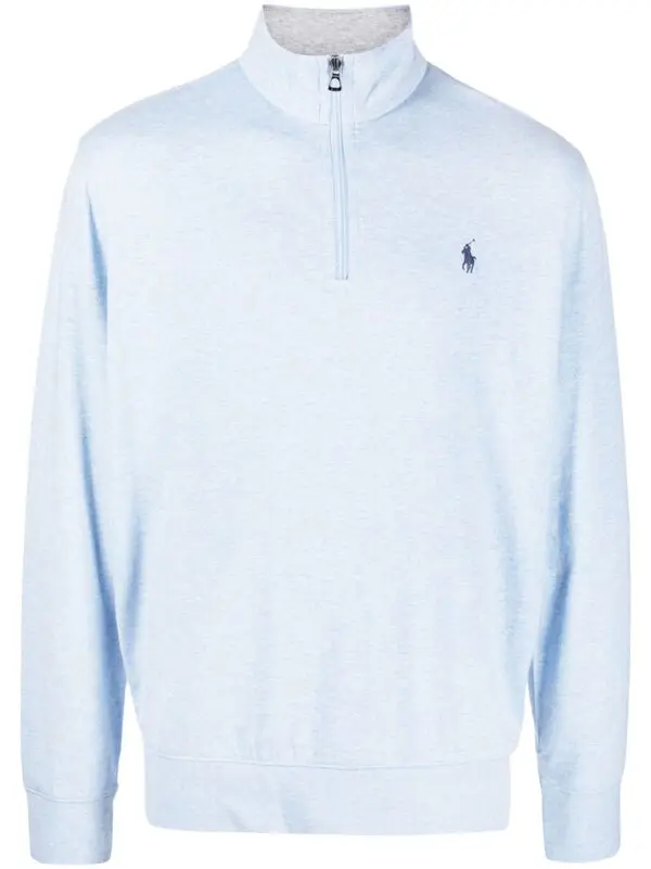 Polo Ralph Lauren Embroidered-logo Cotton-blend Jumper - Blue