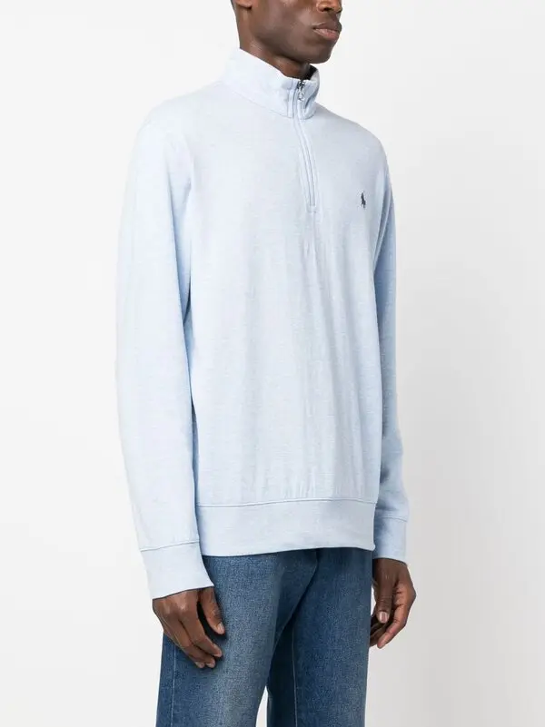 Polo Ralph Lauren Embroidered-logo Cotton-blend Jumper - Blue