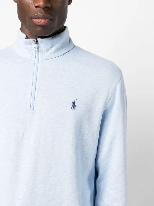 Polo Ralph Lauren Embroidered-logo Cotton-blend Jumper - Blue