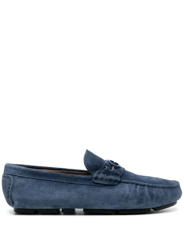 BALDININI Logo-plaque Calf-leather Loafers