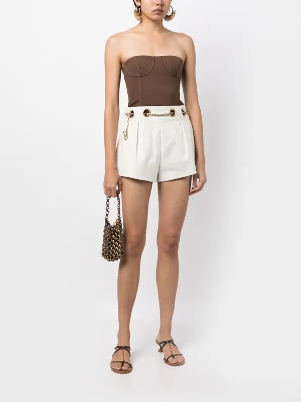 Cult Gaia Lucia Eyelet-embellished Thigh-length Shorts