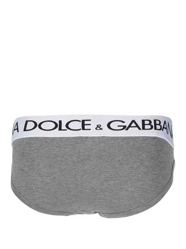 Dolce & Gabbana Logo-waistband Stretch Briefs - Grey