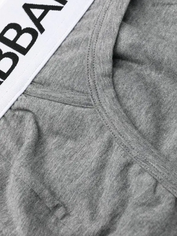 Dolce & Gabbana Logo-waistband Stretch Briefs - Grey