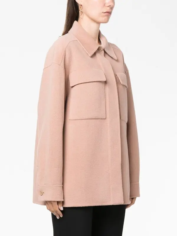 Calvin Klein Wool Shirt Jacket - Pink