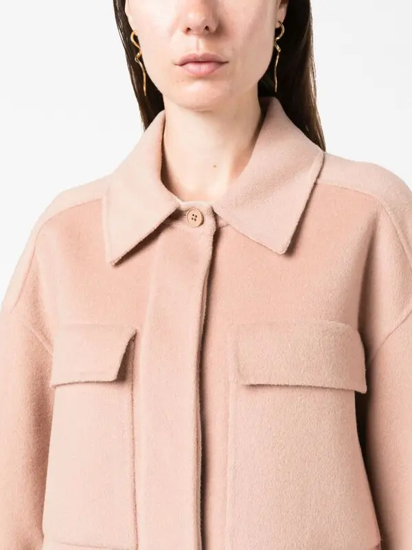 Calvin Klein Wool Shirt Jacket - Pink