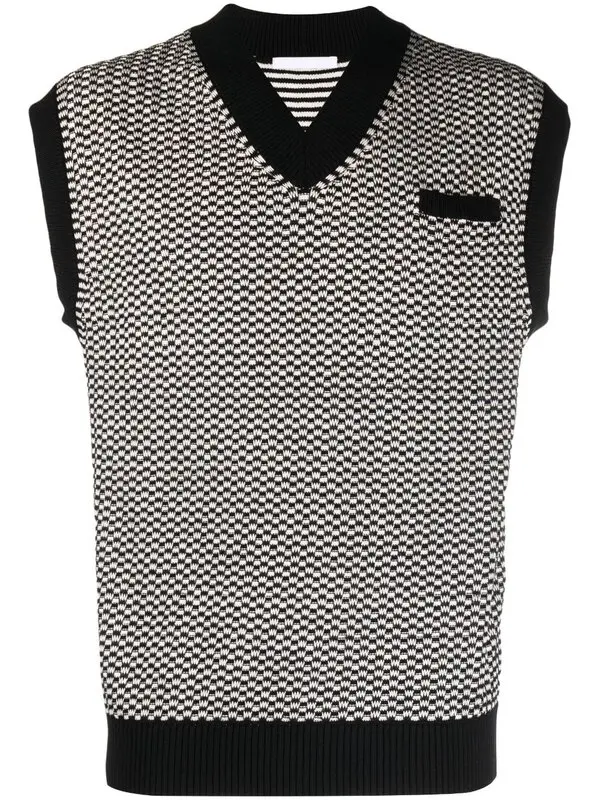 Helmut Lang Checked V-neck Sweater Vest