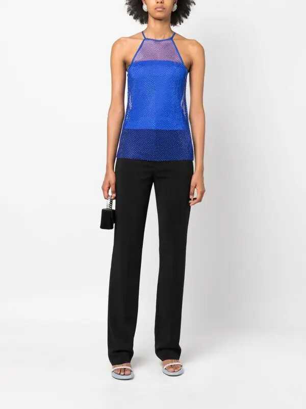 Patrizia Pepe Rhinestone-embellished Sleeveless Top - Blue
