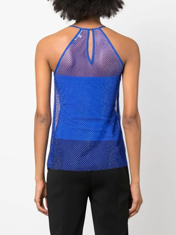 Patrizia Pepe Rhinestone-embellished Sleeveless Top - Blue