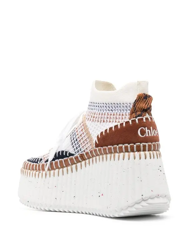 Chloé Nama 80mm Platform Wedge Sneakers