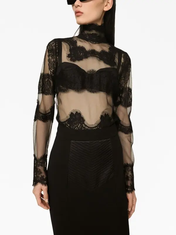 Dolce & Gabbana Lace Panelled Top