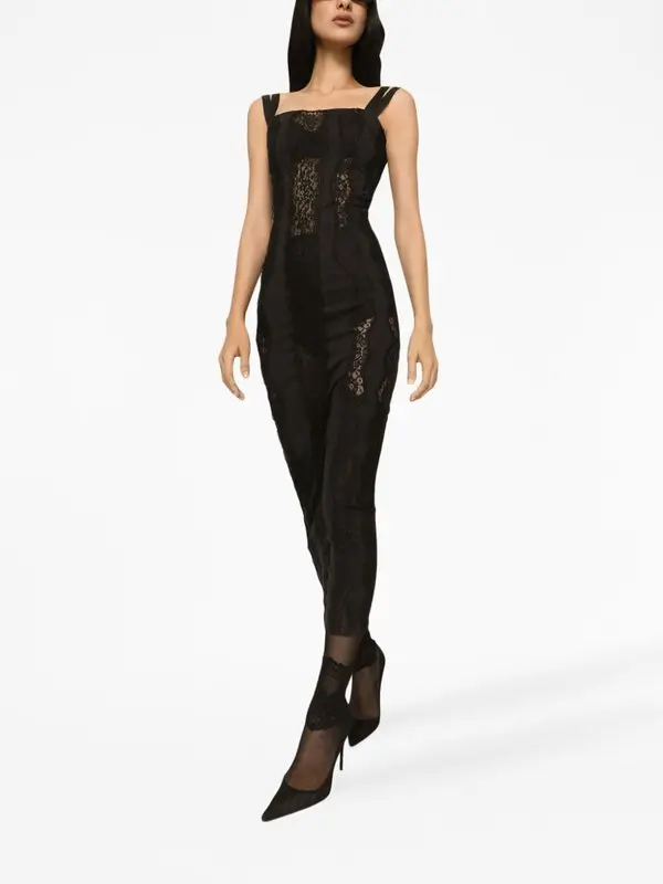 Dolce & Gabbana Lace-embellished Midi Dress