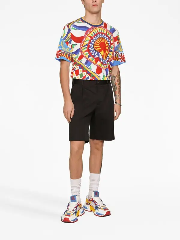 Dolce & Gabbana Logo-plaque Gabardine Cargo Shorts