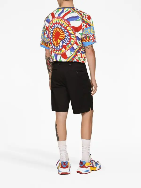 Dolce & Gabbana Logo-plaque Gabardine Cargo Shorts