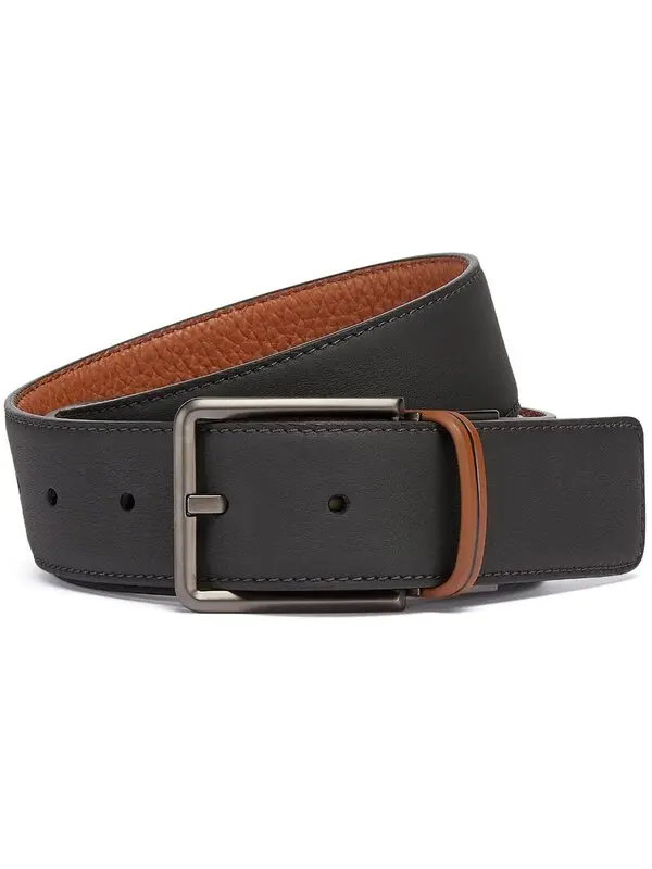 Zegna Reversible Leather Belt - Black