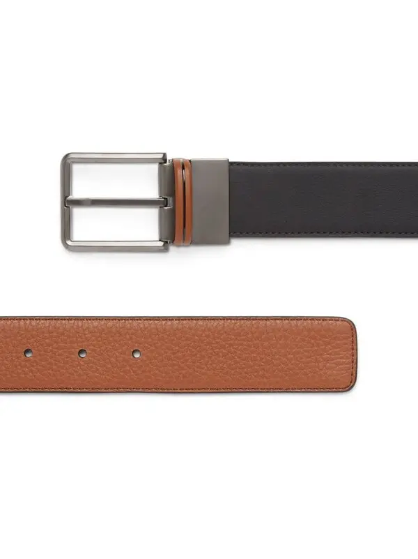 Zegna Reversible Leather Belt - Black