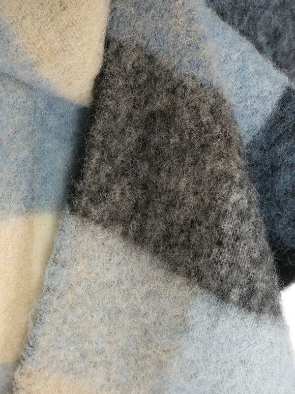 Acne Studios Checked Mohair-blend Scarf - Blue