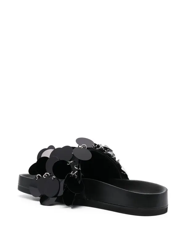 Rabanne Sparkle Disc-detailing Sandals - Black