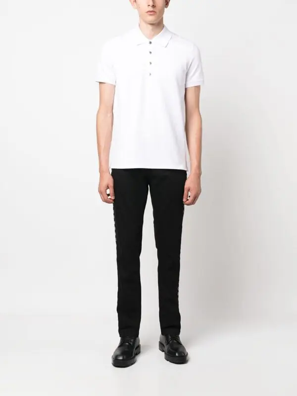 Balmain Monogram-pattern Piqué Polo Shirt - White