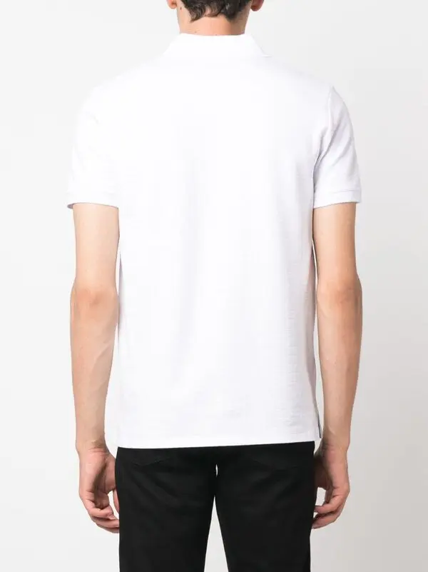Balmain Monogram-pattern Piqué Polo Shirt - White