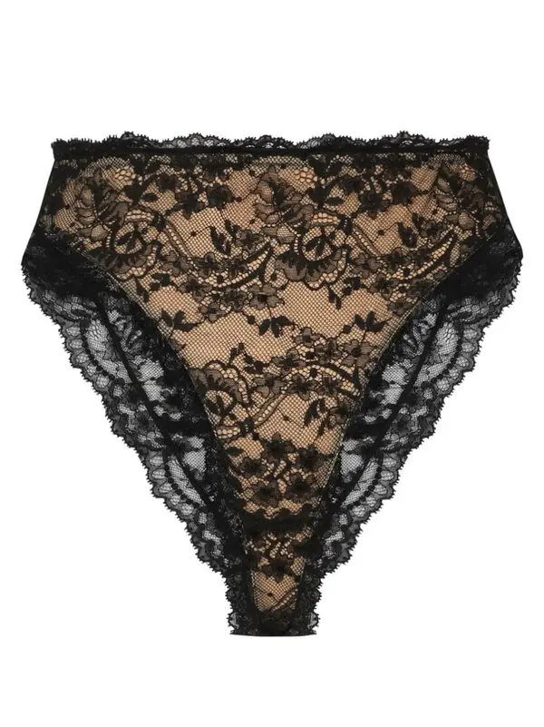 Dolce & Gabbana Floral-lace Briefs - Black