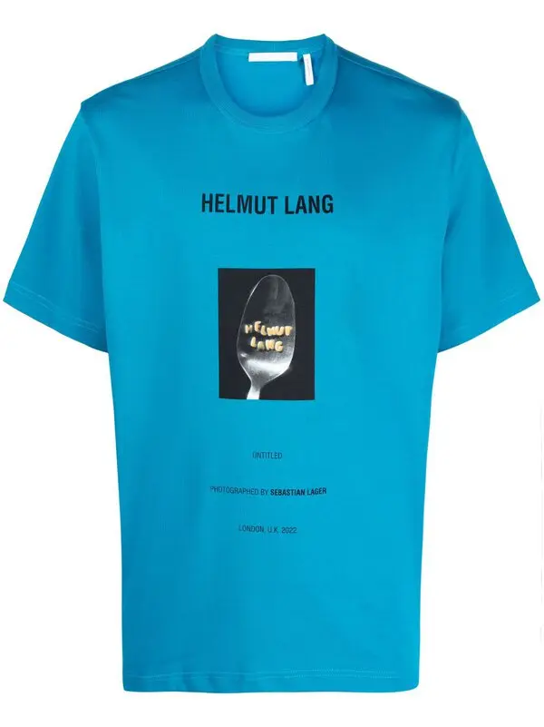 Helmut Lang Photograph-print Cotton T-shirt - Blue