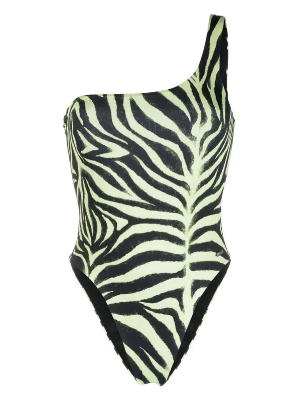 Hugo Zebra-print One-shoulder Swimsuit - Black