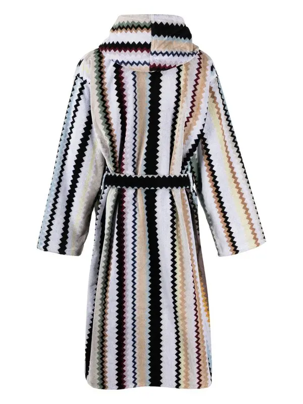 Missoni Zigzag-print Cotton Bathrobe - Grey