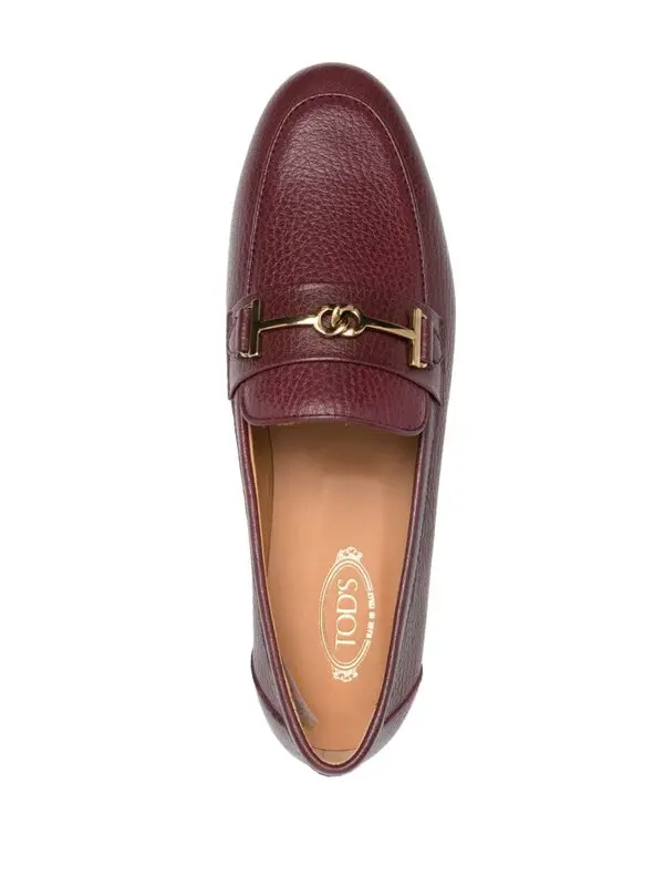 TOD'S Logo Leather Loafers
