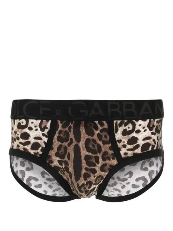 Dolce & Gabbana Leopard-print Boxers - Brown