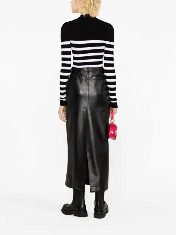 Balmain Striped Roll-neck Jumper - Black
