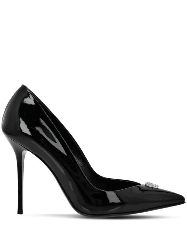 Philipp Plein 105mm Pointed-toe Leather Pumps