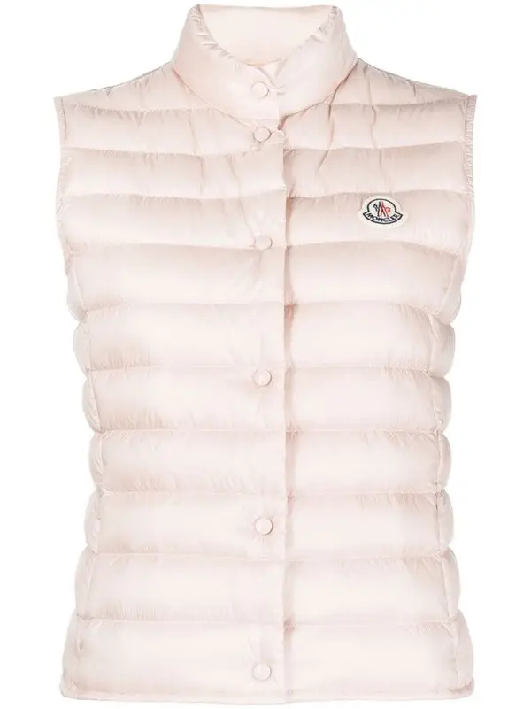 Moncler Liane Logo-patch Vest - Pink