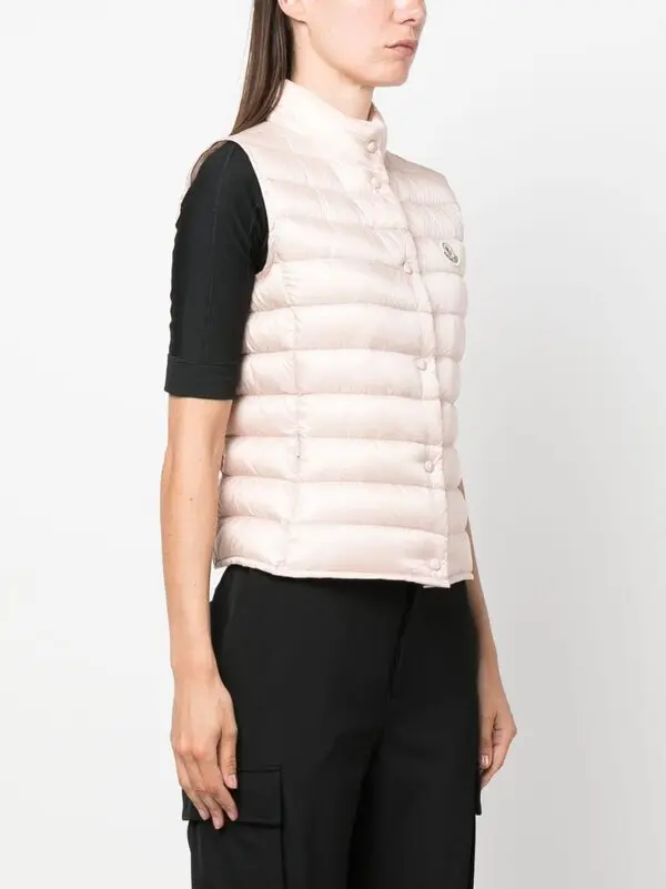 Moncler Liane Logo-patch Vest - Pink
