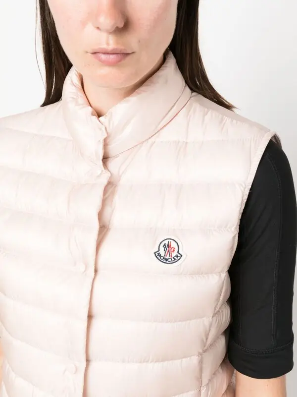 Moncler Liane Logo-patch Vest - Pink