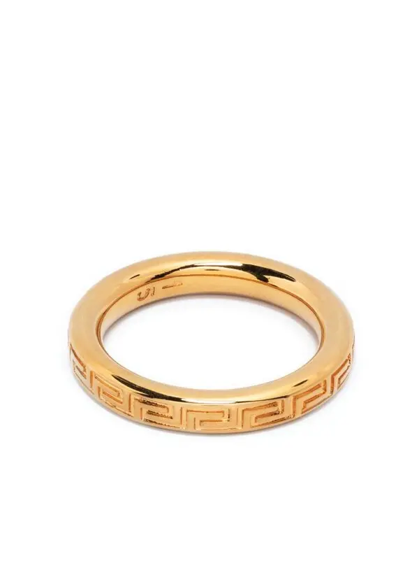 Versace Greek Key Band Ring - Gold