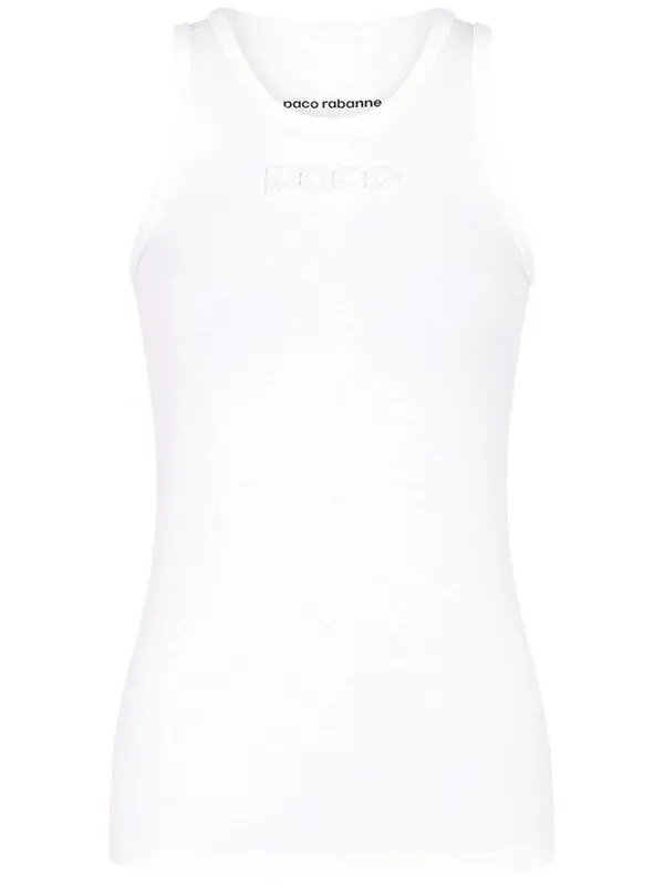 Rabanne Logo-devoré Cotton Tank Top