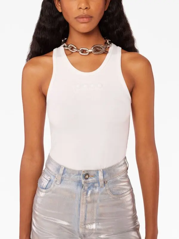 Rabanne Logo-devoré Cotton Tank Top
