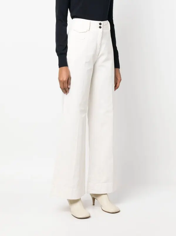 FORTE_FORTE High-waisted Flared Trousers